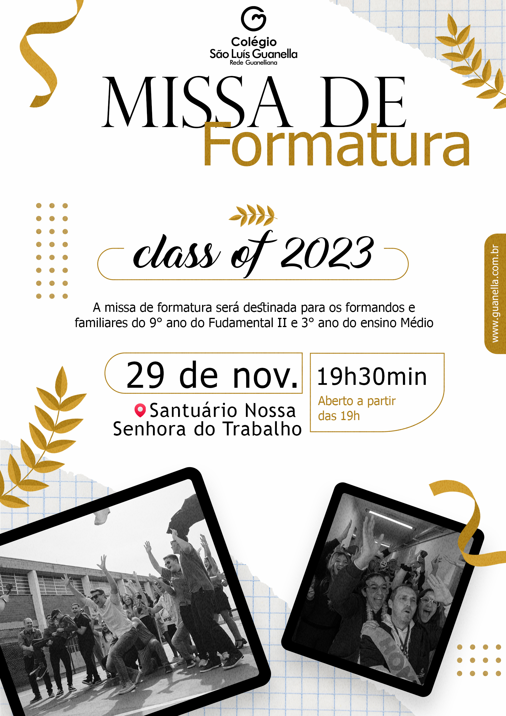 Missa de Formatura – 9° Anos e Ensino Médio👩‍🎓 – Colégio São Luis Guanella